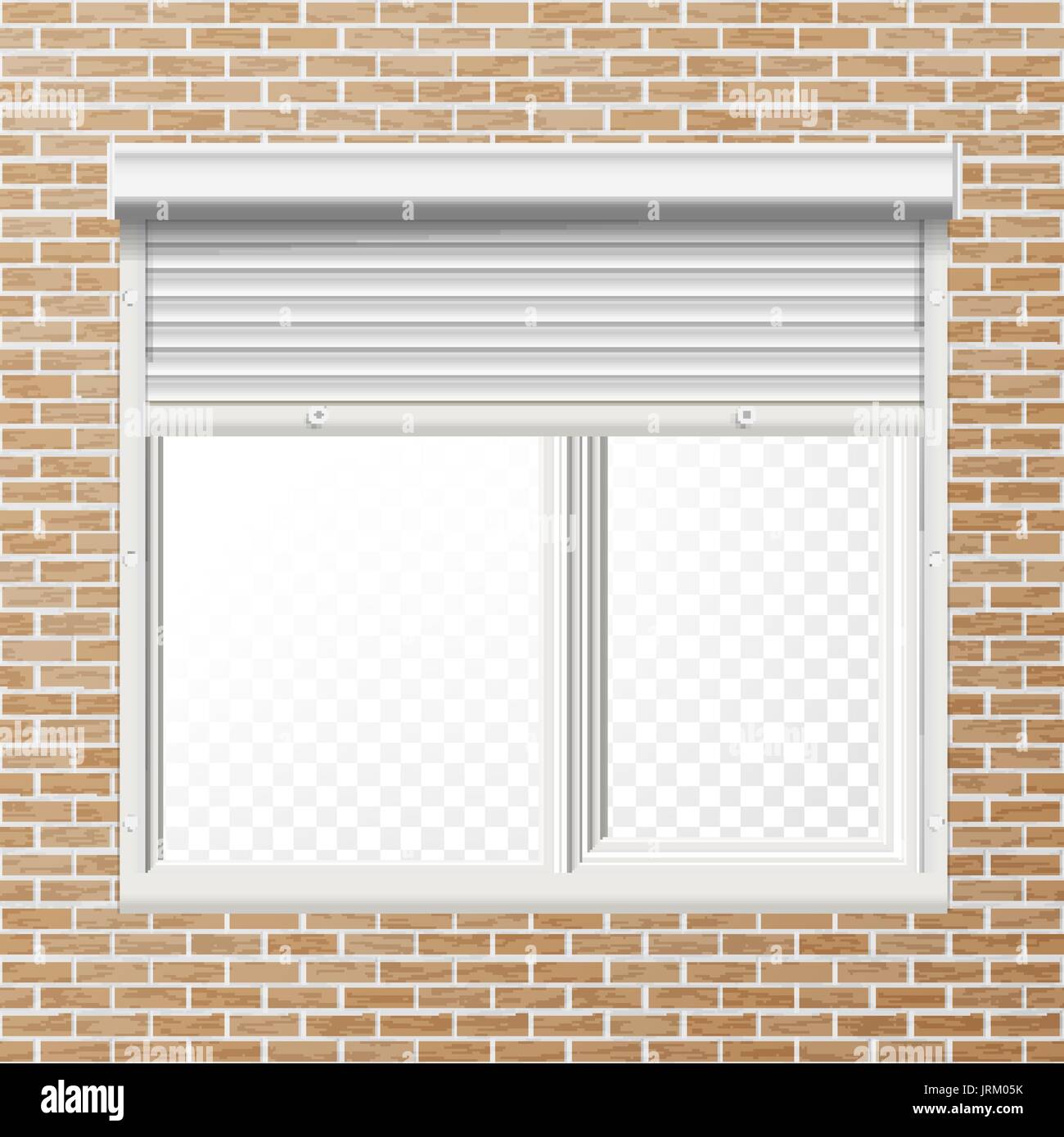 Vector Rolling Shutters. Brick Wall. White Metallic Roller Shutter ...