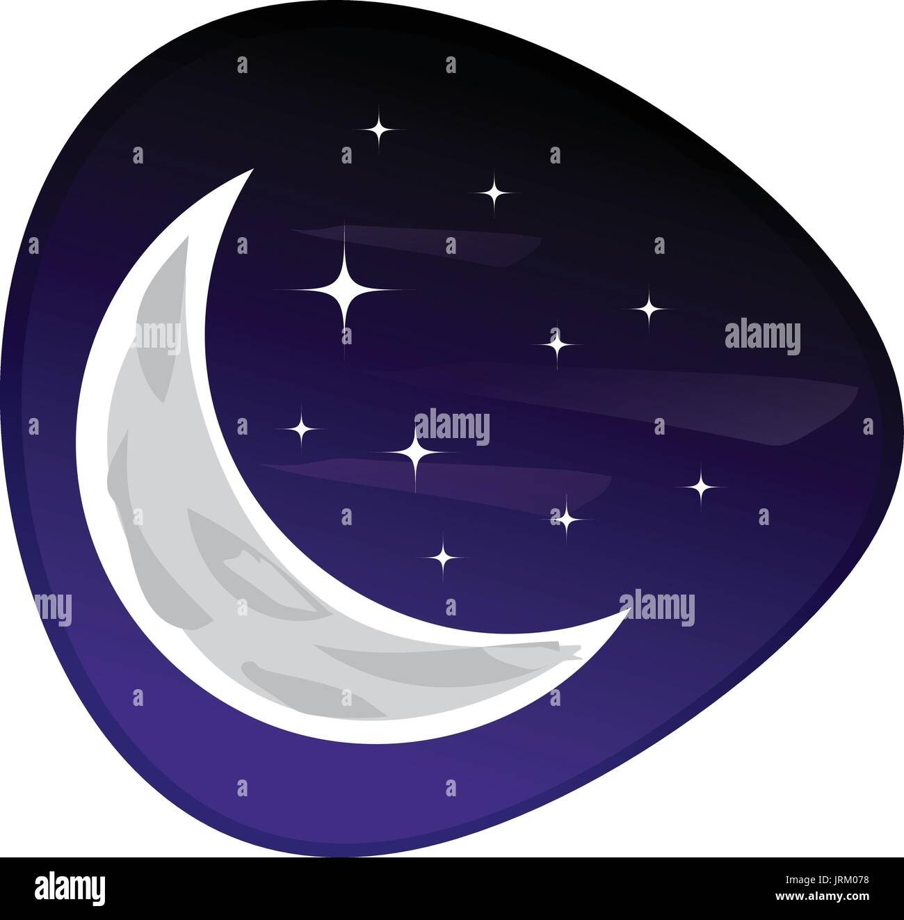 bold moon with stars, illustration design, isolated on white background ...