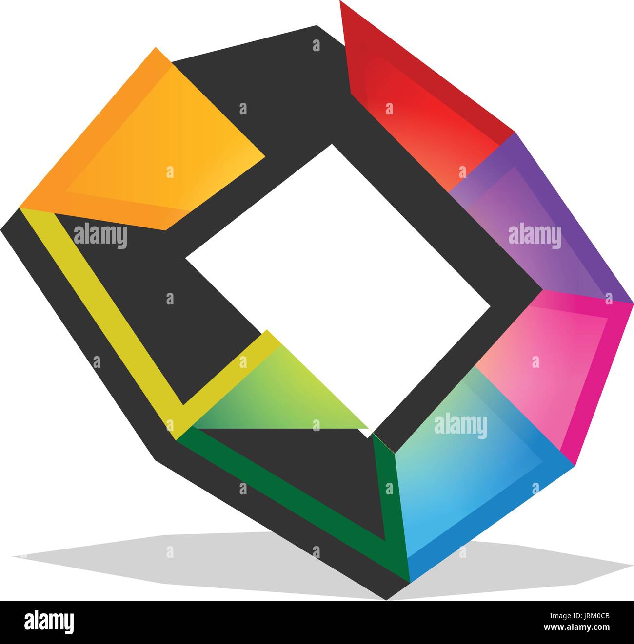 colorful 3D shape illustration, isolated on white background Stock ...