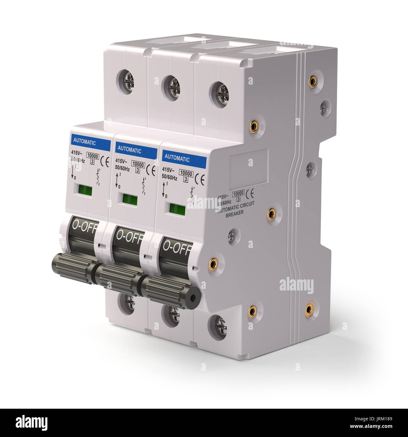 Automatic circuit breaker isolated on white background. 3d illustration ...