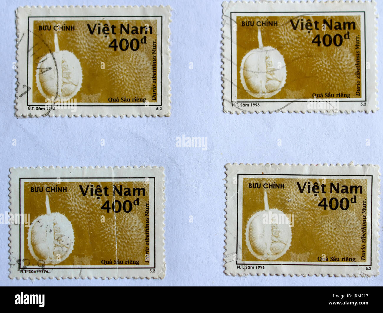 VIETNAM - CIRCA 1996: A stamp printed in Vietnam shows durian, circa ...