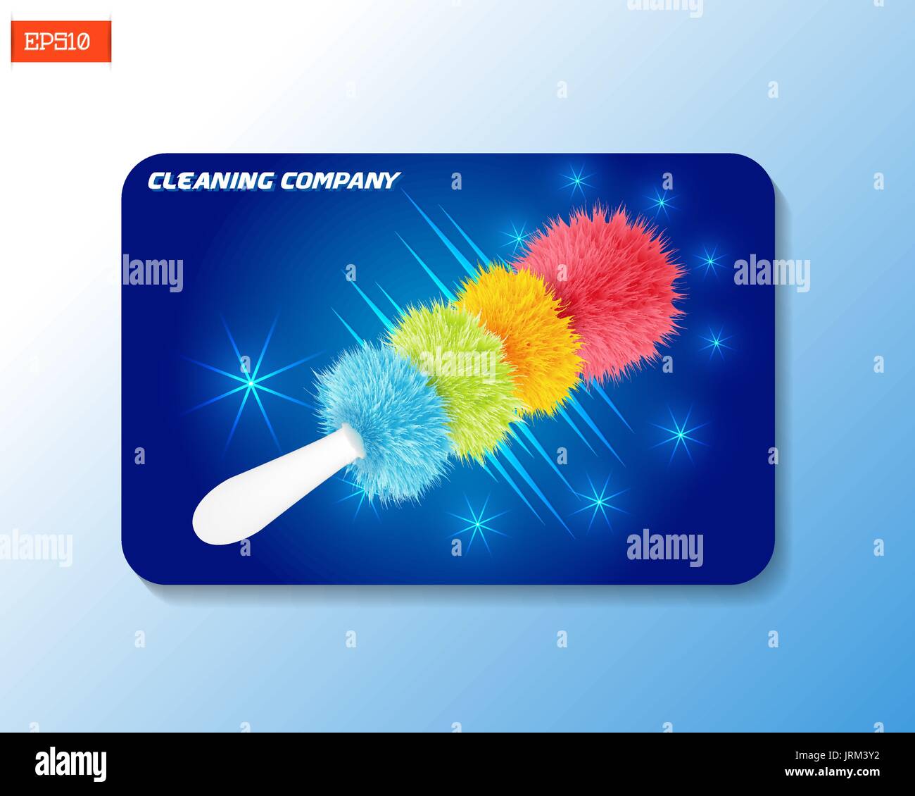 Business card mock-up for cleaning company with realistic colored ...