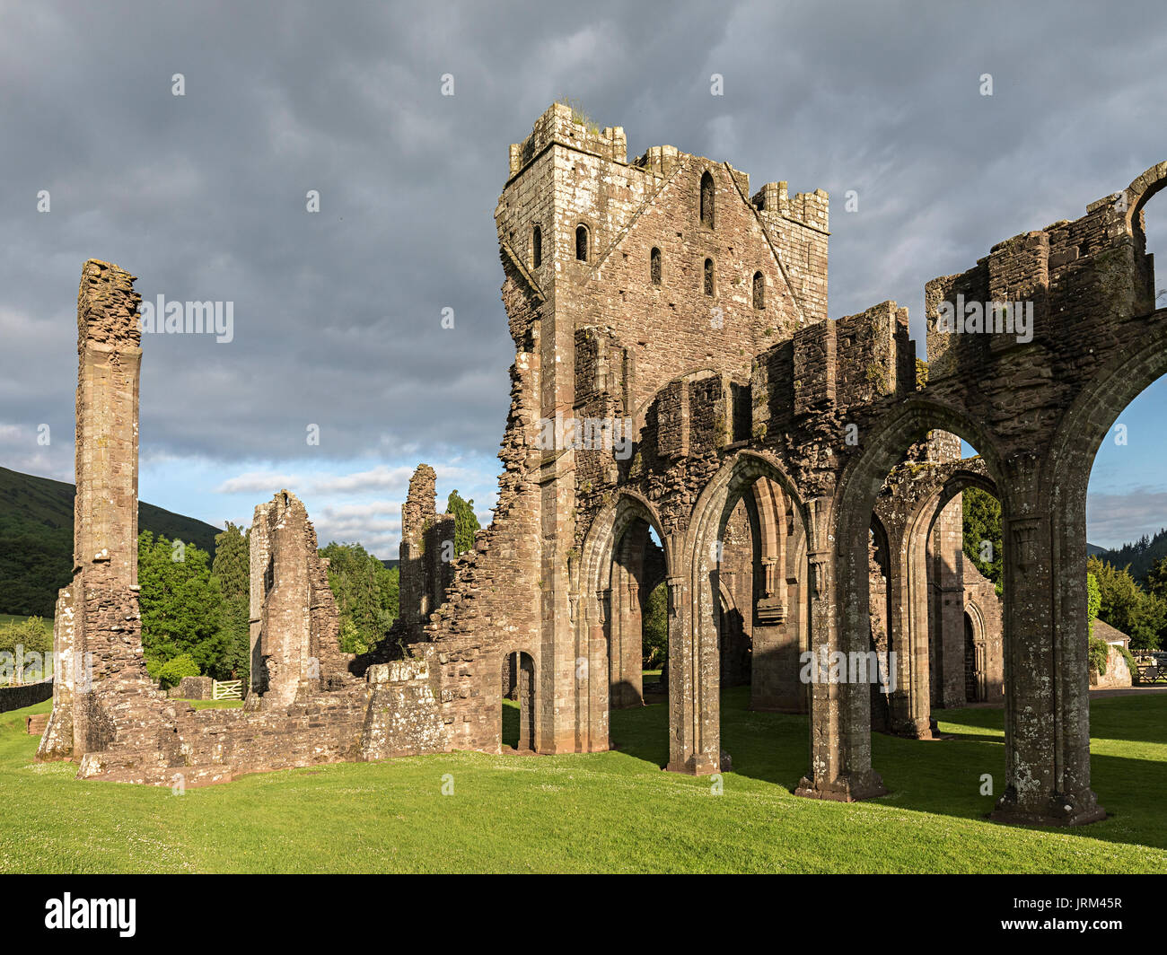 Remains of welsh abbey hi-res stock photography and images - Alamy
