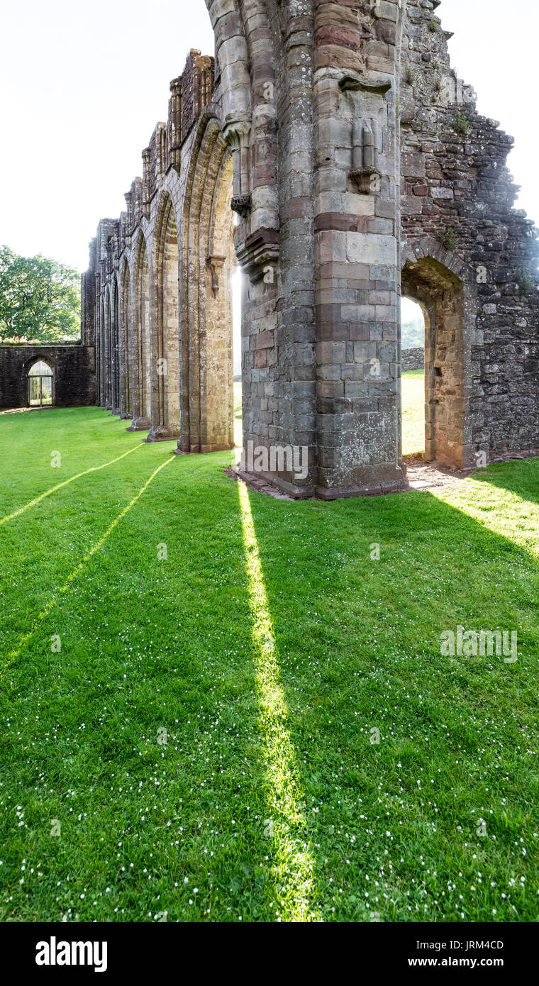 Light shining through arches, Llanthony Abbey, Wales, UK Stock Photo ...
