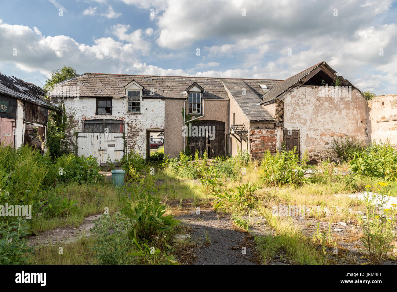 Derelict property awaiting restoration, Abergavenny, Wales, UK Stock ...