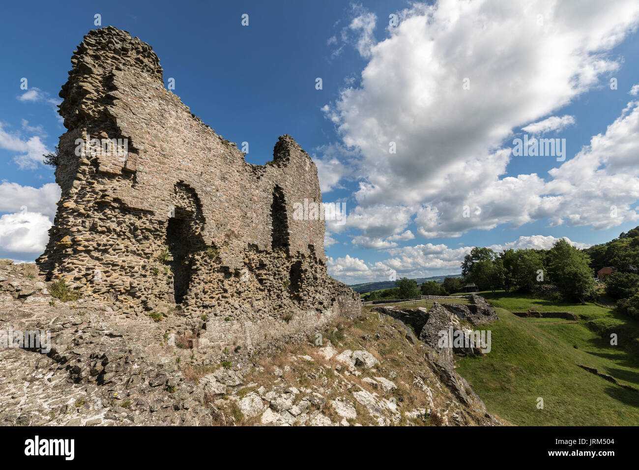 Castle ruins, Montgomery, Powys, Wales, UK Stock Photo - Alamy