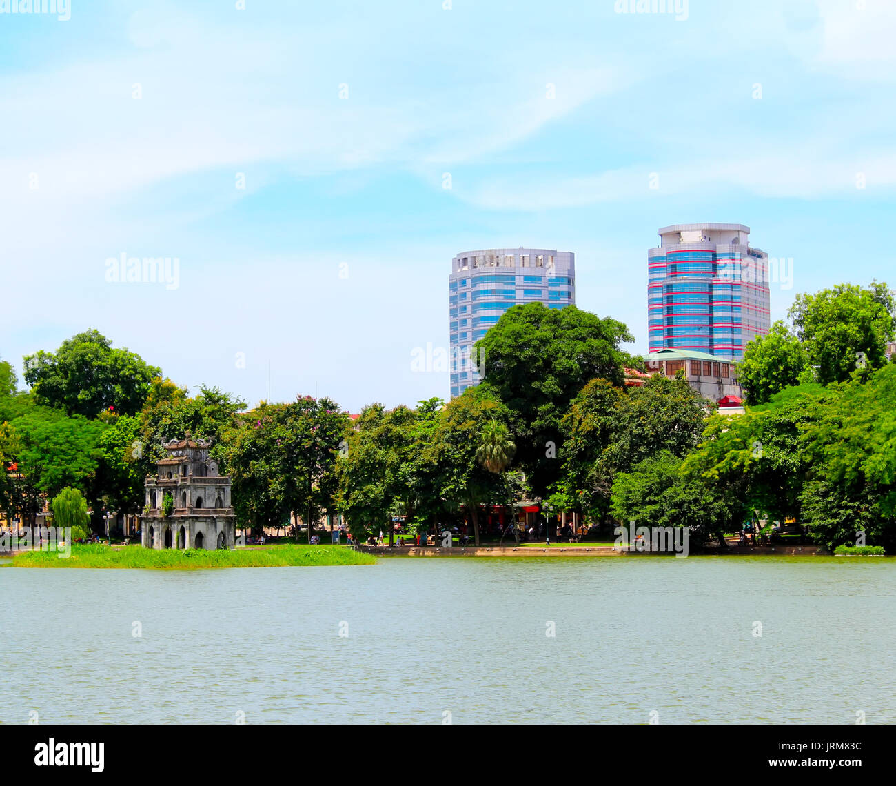 Turtle Tower is a famous architectural works of Hanoi, Vietnam Stock ...