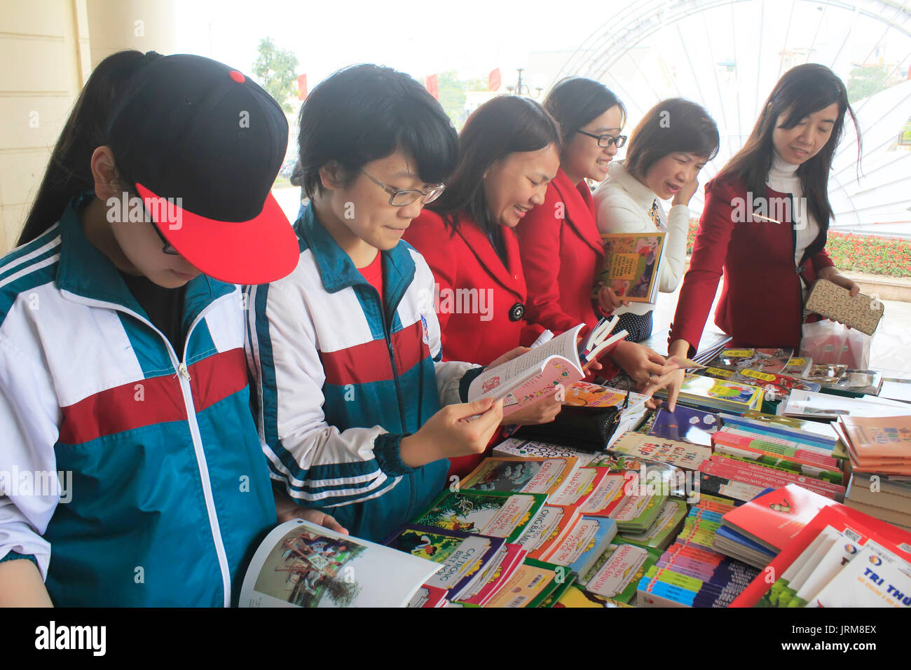 HAI DUONG, VIETNAM, APRIL, 14: Students reading in library on April, 14 ...
