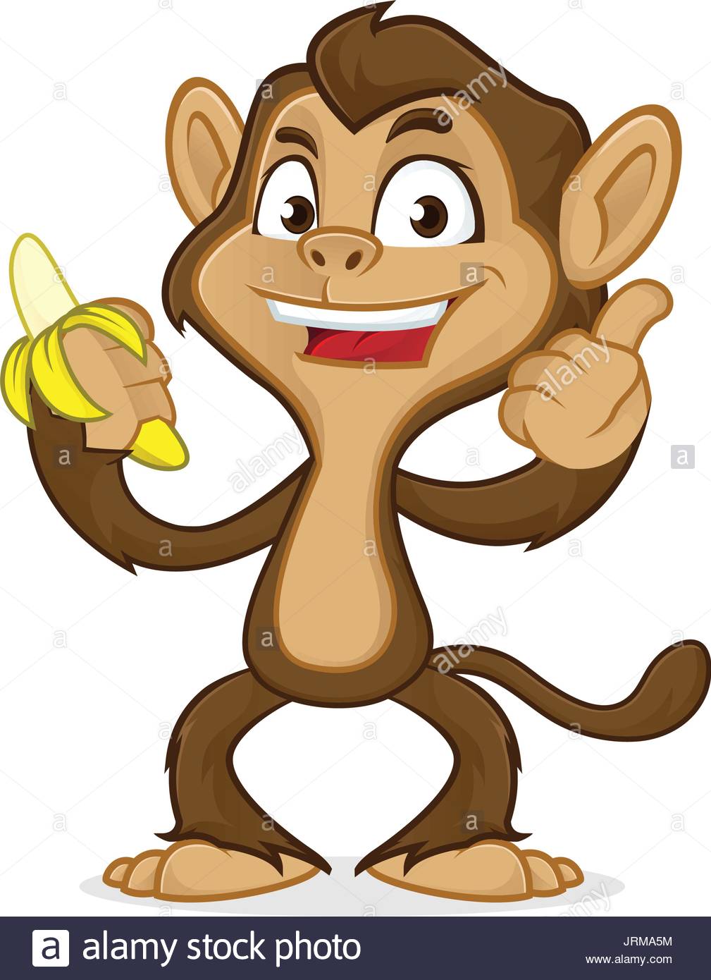 Illustration Cartoon Monkey In Jungle Stock Photos & Illustration ...