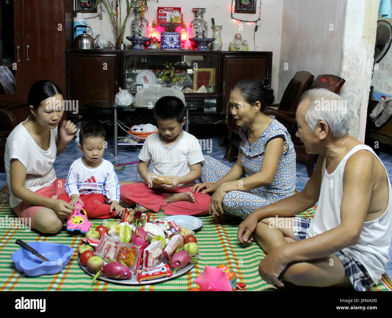 HAI DUONG, VIETNAM, September, 19: People in full moon festival full ...