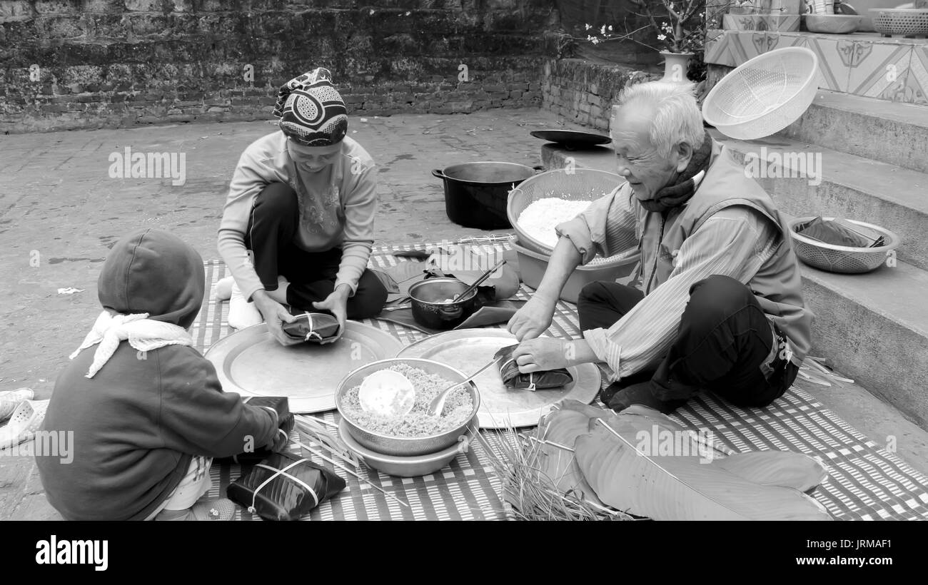 Vietnam sticky rice cake Black and White Stock Photos & Images - Alamy