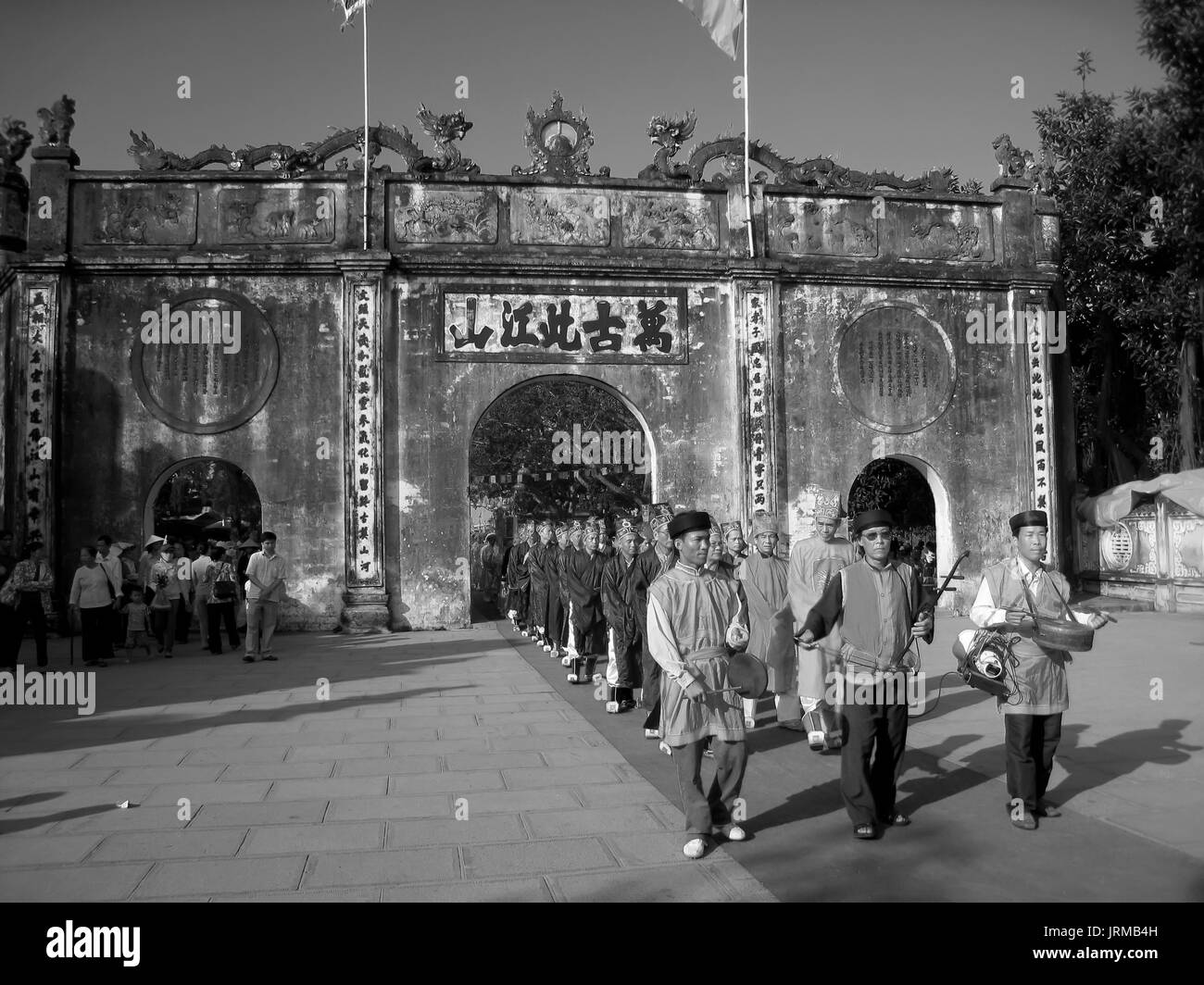 HAI DUONG, VIETNAM, September, 12: Group of people in traditional ...