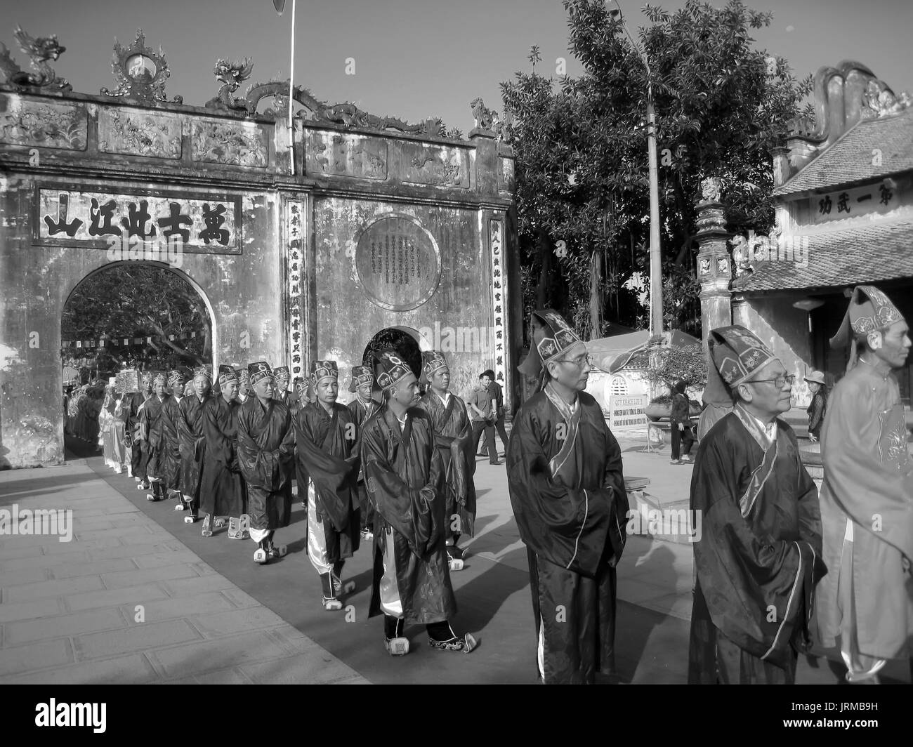 HAI DUONG, VIETNAM, September, 12: Group of people in traditional ...