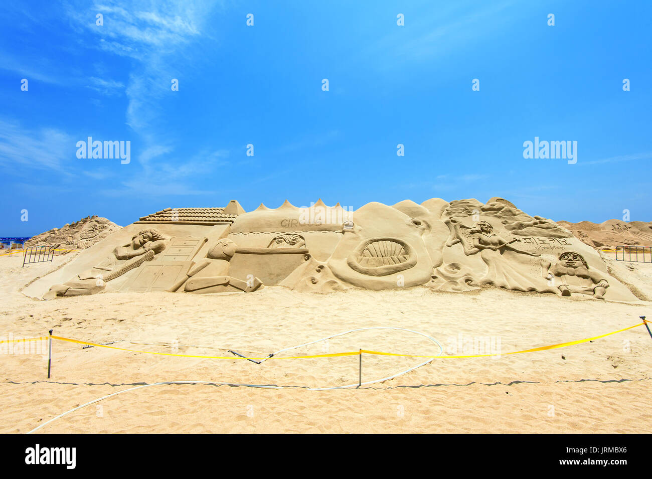 BUSAN, SOUTH KOREA - JUNE 1: Sand sculptures at the Busan Sand Festival ...