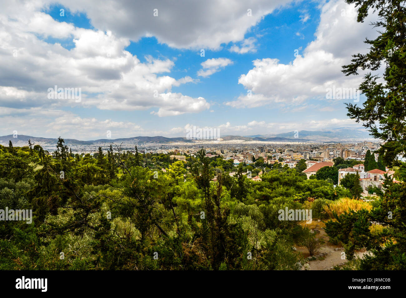 The Temple of Hephaestus and the Ancient Agora from above in Athens ...