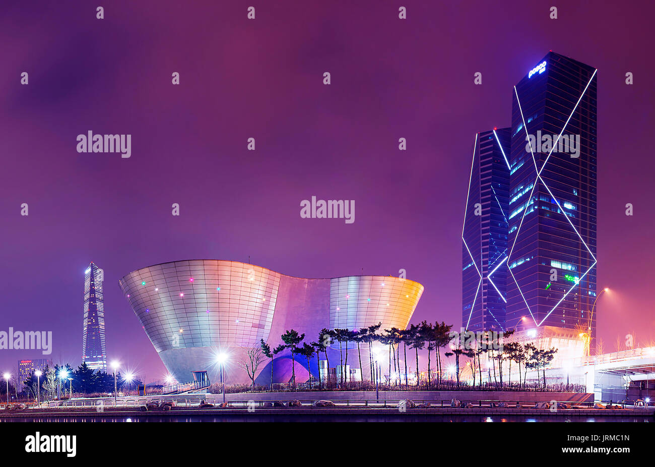 INCHEON, SOUTH KOREA - DEC 27 : Incheon Tri-bowl Building on Dec 27 ...