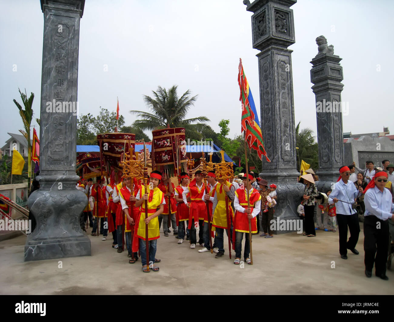 HAI DUONG, VIETNAM, March, 4: Group of people in traditional costume ...
