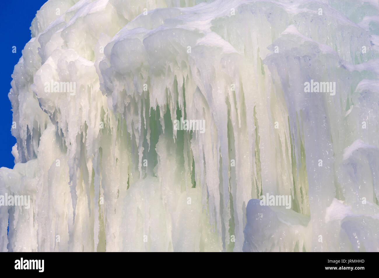 Icicles of ice in the winter of a frozen waterfall Stock Photo - Alamy