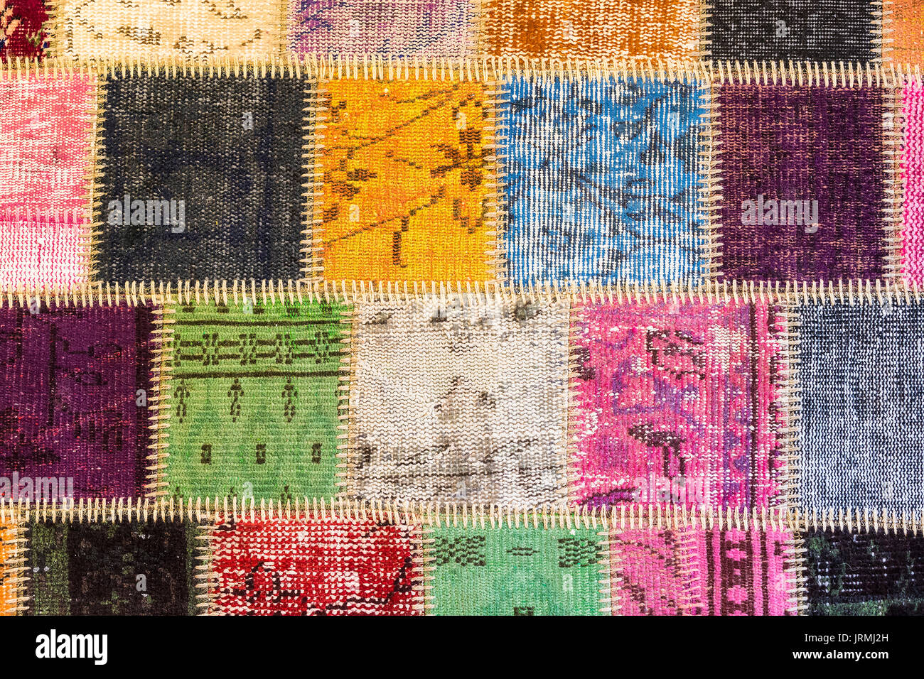 Texture of a piece of old carpet to sew thick threads Stock Photo - Alamy