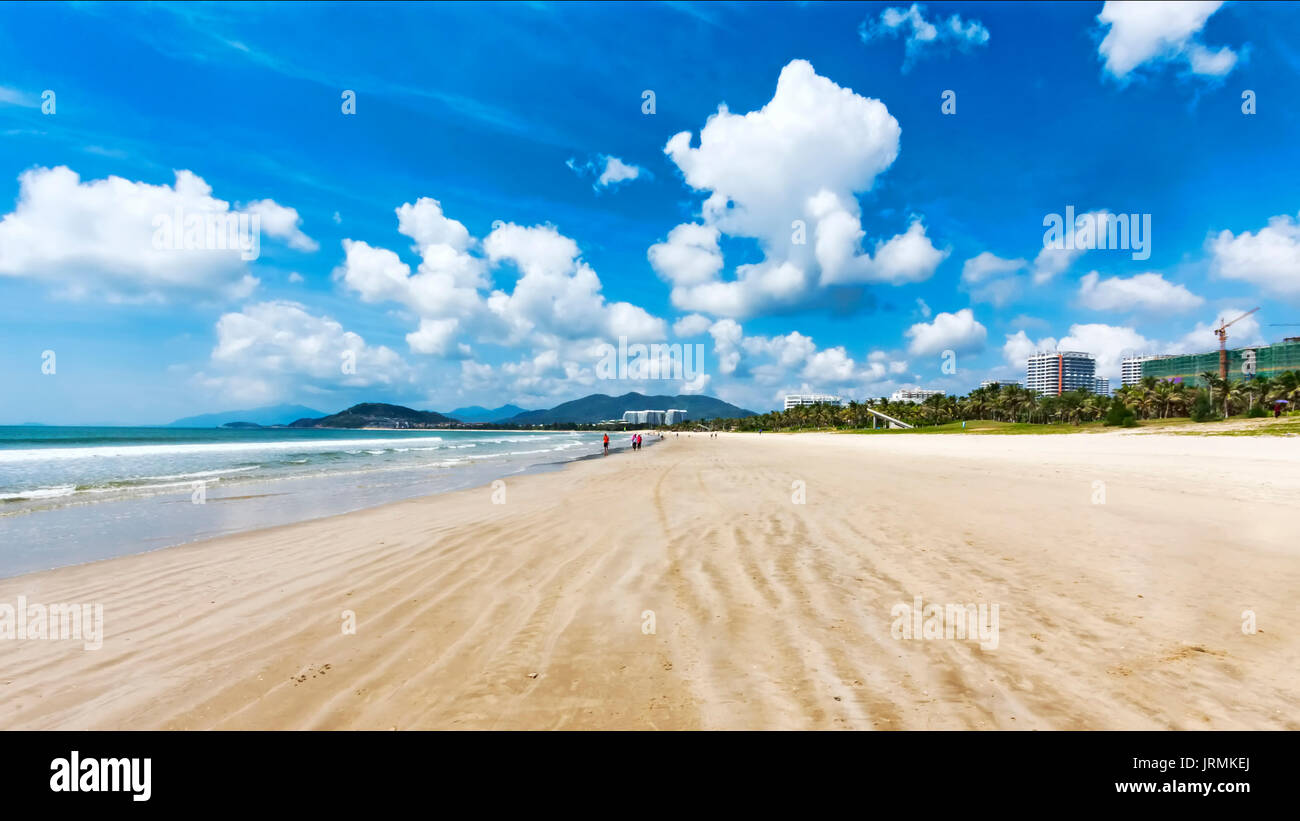 Panorama of tropical beach of Hainan island - China Stock Photo - Alamy
