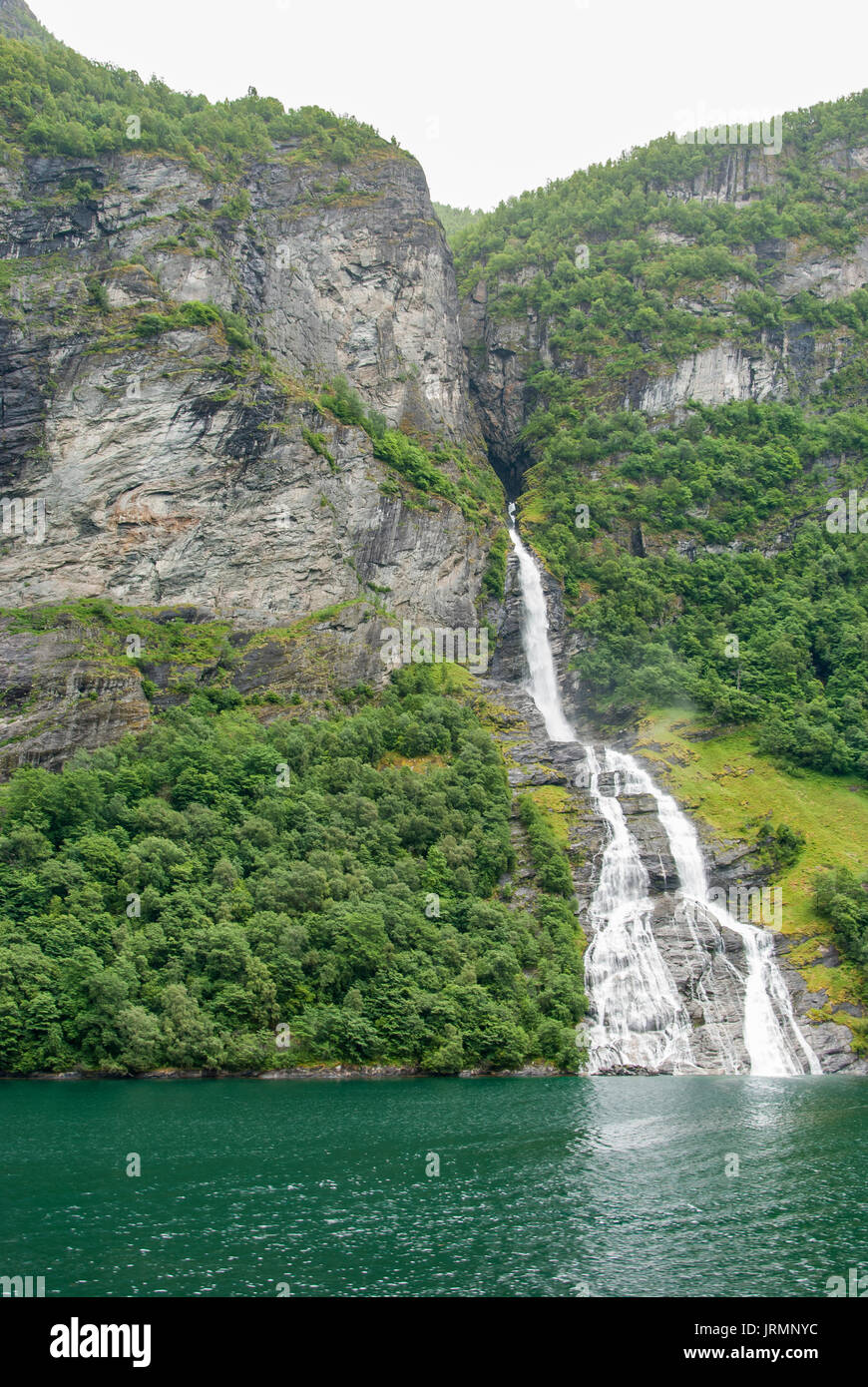 Waterfall The Suitor at Geiranger fjord Stock Photo - Alamy