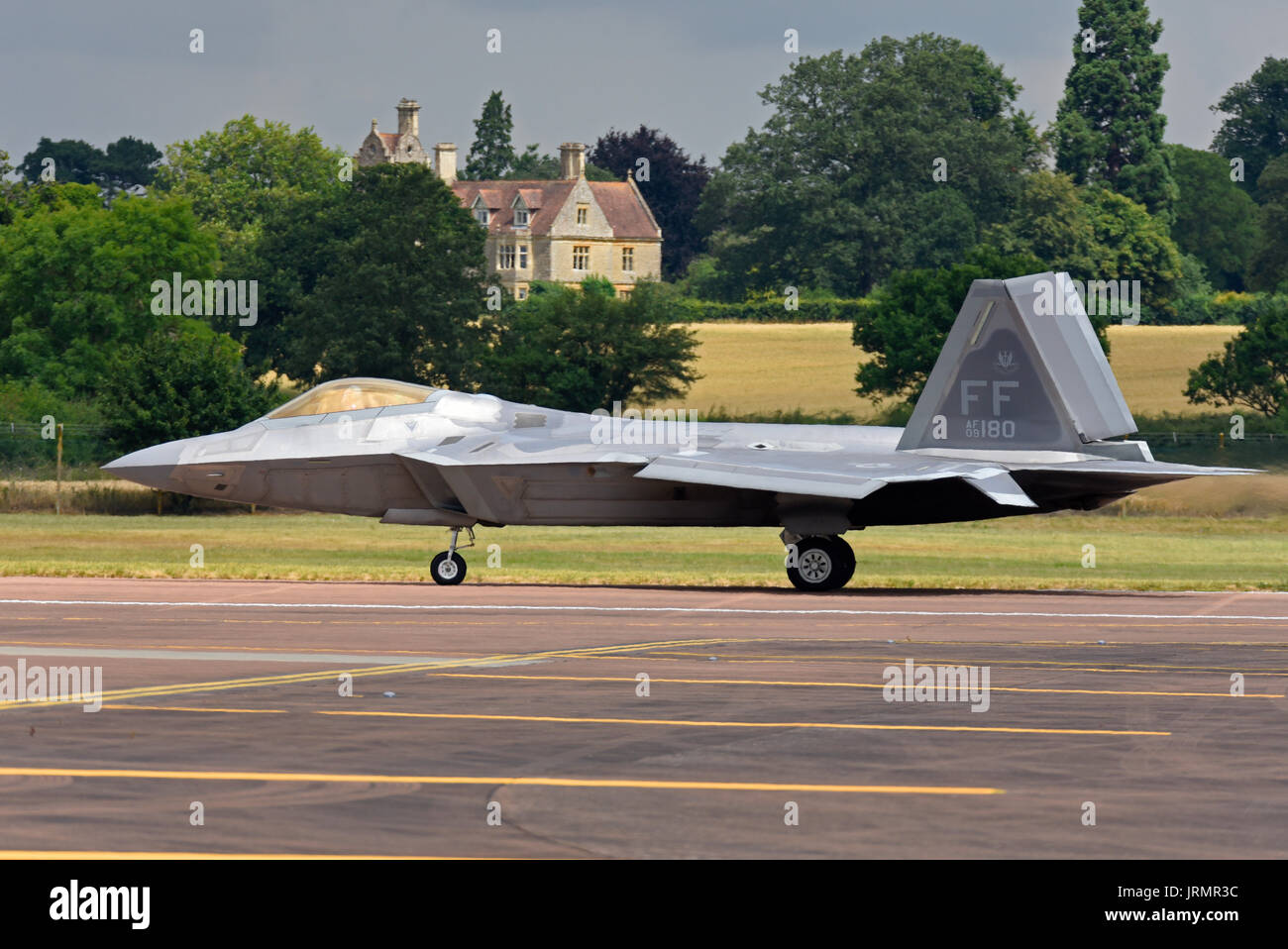 Lockheed Martin F-22 Raptor stealth fighter jet plane at RIAT airshow ...