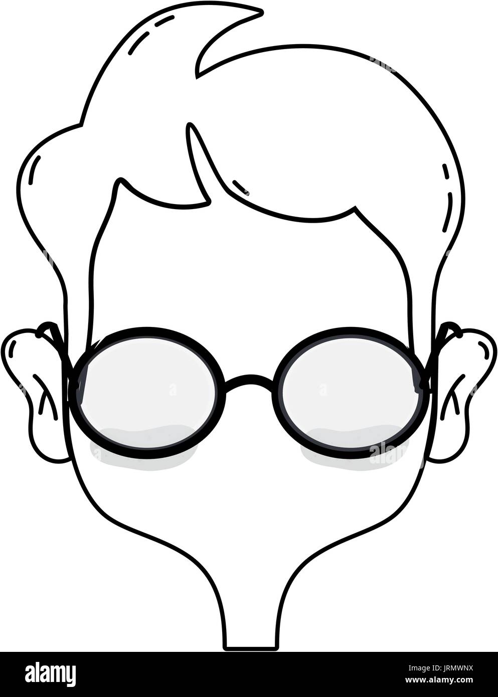 line man face with hairstyle design Stock Vector Image & Art - Alamy