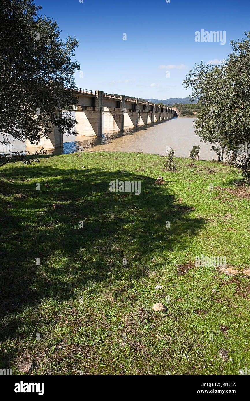 Railway line Cordoba - Almorchon, bridge of Las Navas, municipality of ...