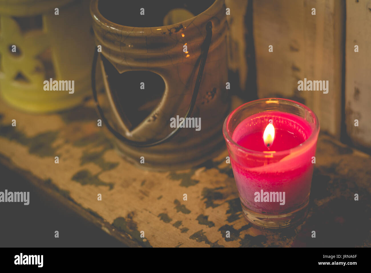 handmade candle that produce in vintage style Stock Photo - Alamy
