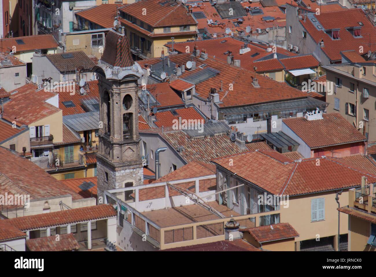 View of rooftops and bell tower, Nice, France Stock Photo - Alamy