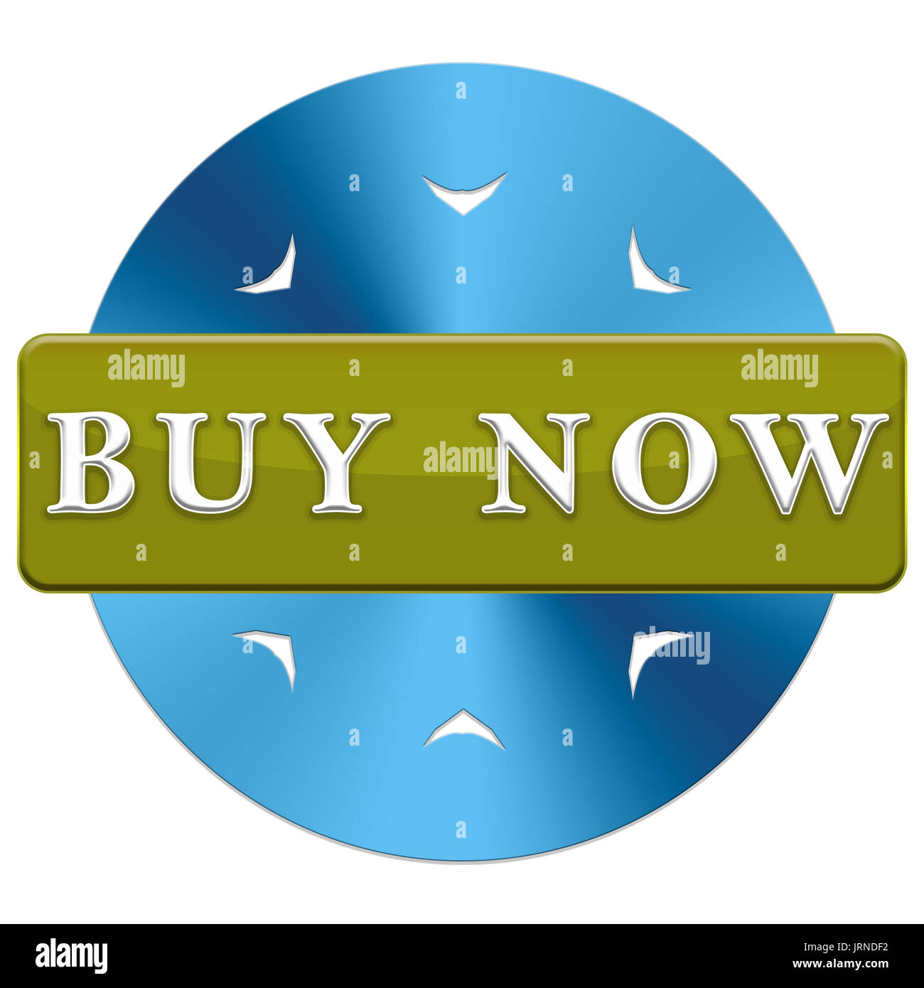 Buy now button in a blue circle with arrows on a white background Stock ...