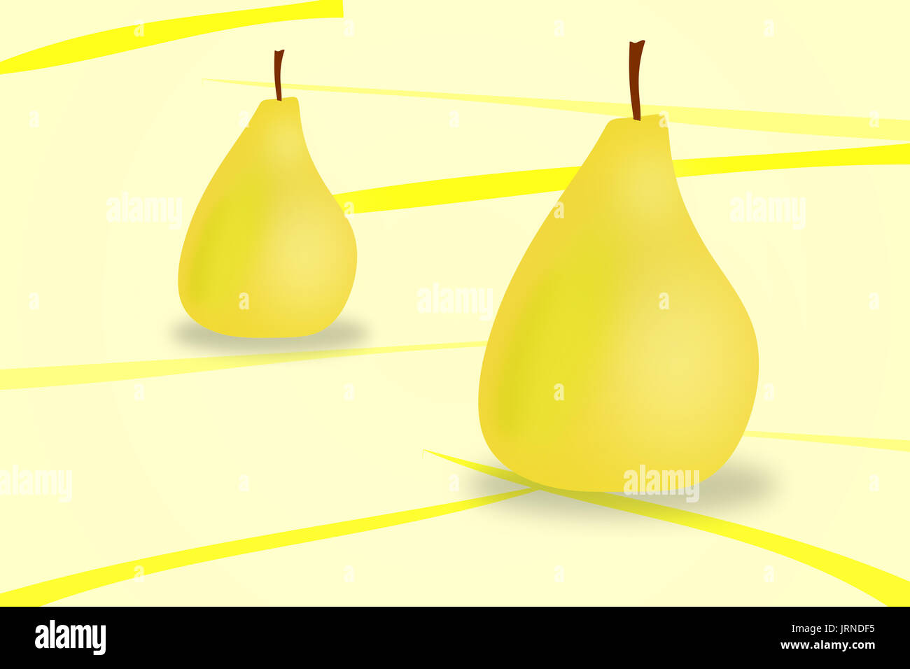 Two yellow pears on an abstract background Stock Photo - Alamy