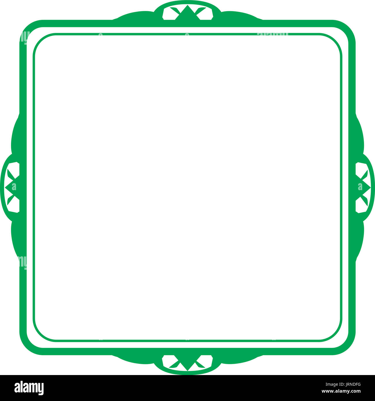 Vintage green frame on a white background Stock Photo - Alamy