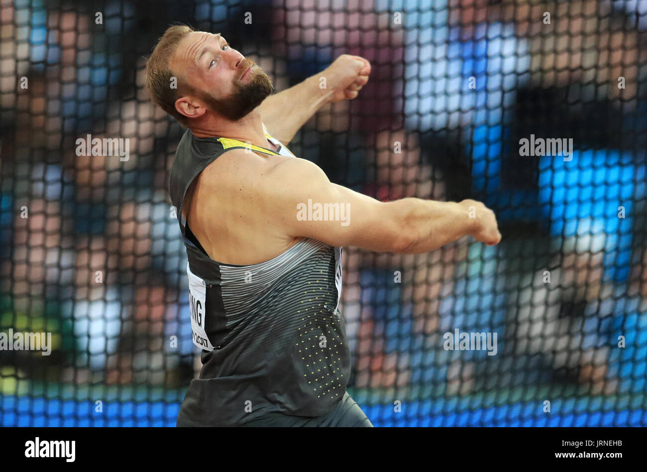 Germany's Robert Harting in action in the Men's Discus Throw Final ...