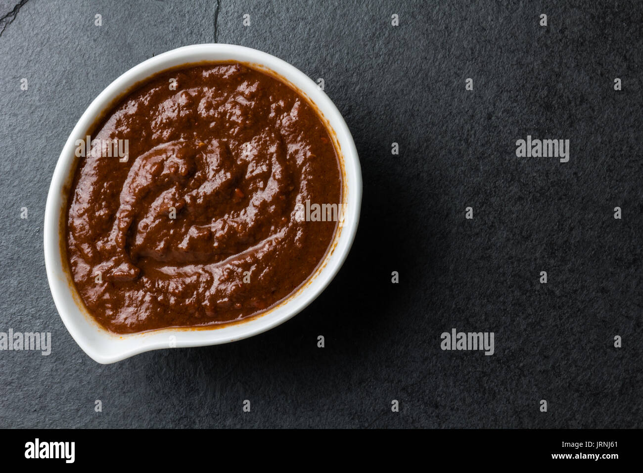 Traditional famous mexican sauce salsa chocolate chili mole poblano ...