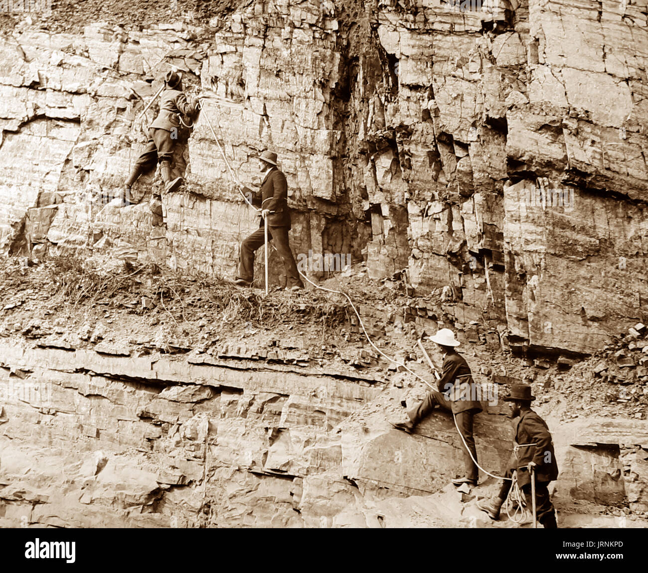 Swiss mountain guides working in the Rockies, Canada, early 1900s Stock ...