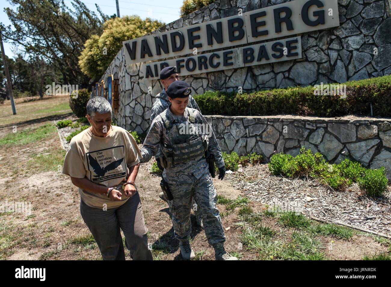 Lompoc, California, USA. 05th Aug, 2017. Air Force personnel arrest ...