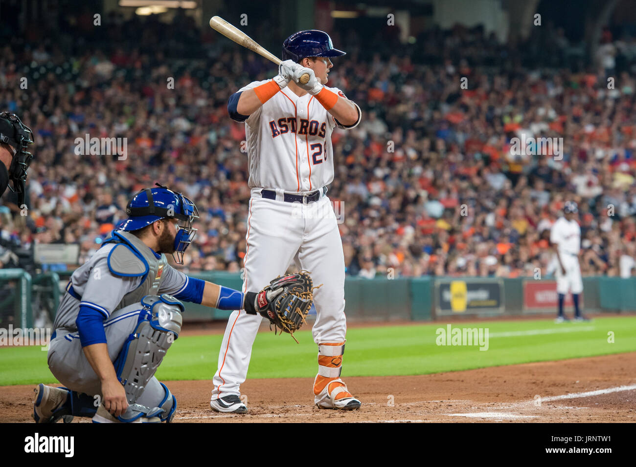 August 5, 2017: Houston Astros third baseman J.D. Davis (28) stands in ...