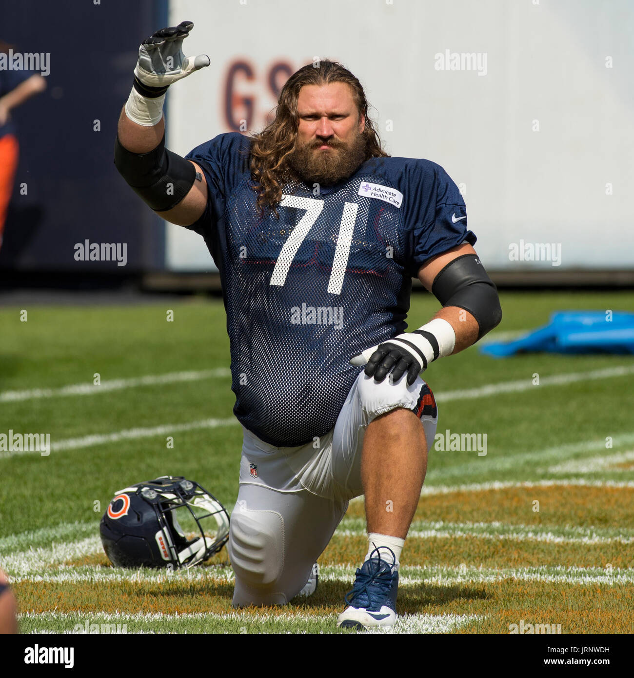 Chicago, Illinois, USA. 5th August, 2017. Chicago Bears #71 Josh Sitton ...