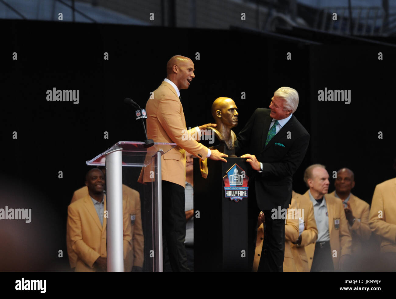 Canton, Ohio, USA. August 5th, 2017: Jason Taylor & Jimmy Johnson ...