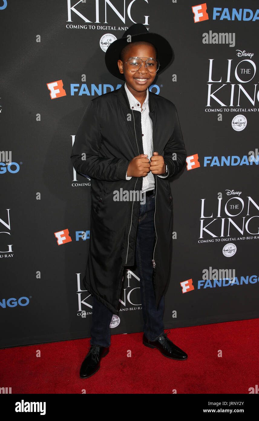 Los Angeles, Ca, USA. 05th Aug, 2017. Brandon Severs, At 'The Lion King ...