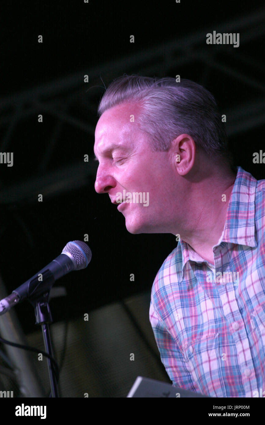 Manchester, UK, 5 August 2017. Tony Walsh, aka Longfella, reciting his ...