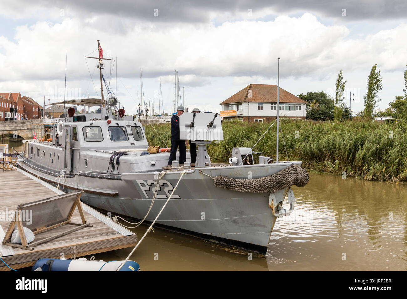 Two men, living history players in world war two British Navy uniform ...