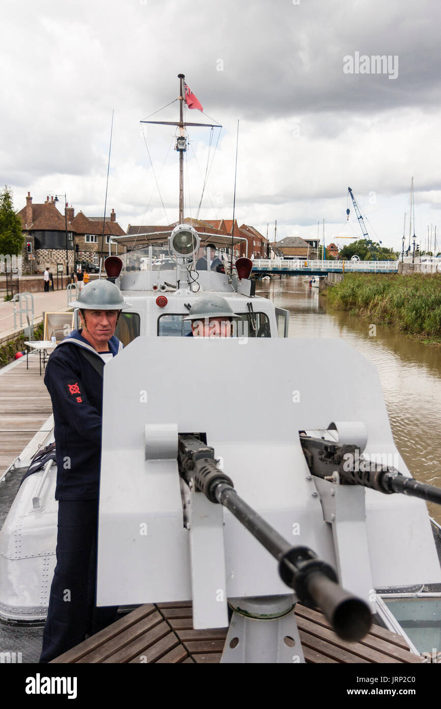 Two men, living history players in world war two British Navy uniform ...