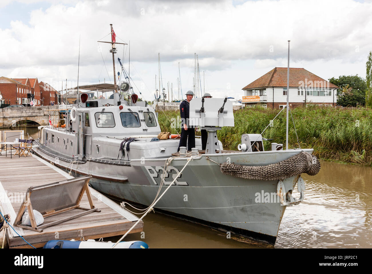 Two men, living history players in world war two British Navy uniform ...