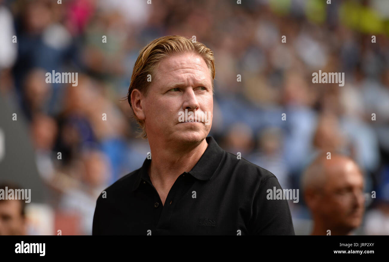Hamburg head coach Markus Gisdol arriving to the stadium ahead of the ...