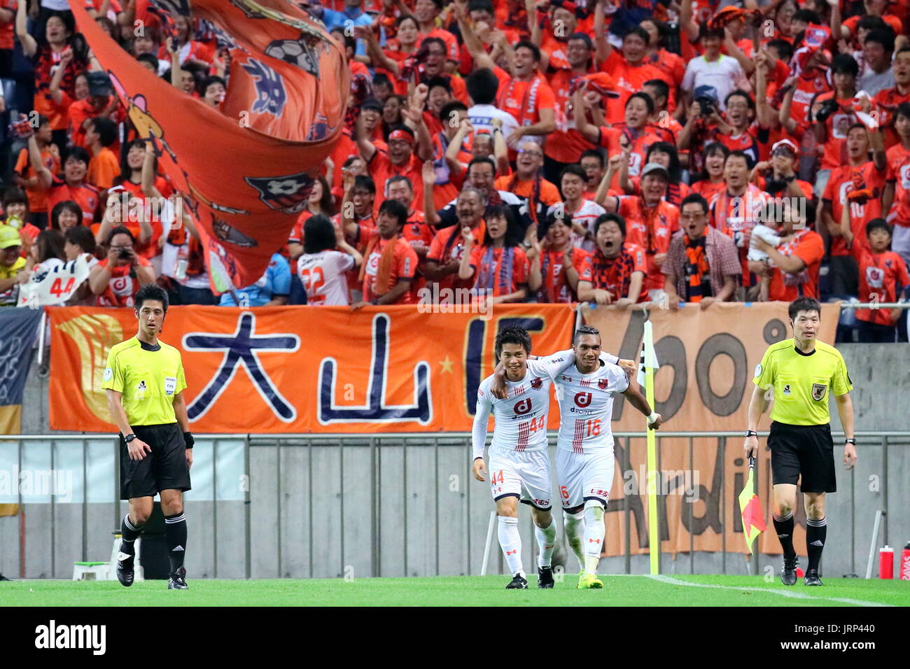 Saitama, Japan. 5th Aug, 2017. (L-R) Yusuke Segawa, Mateus (Ardija ...