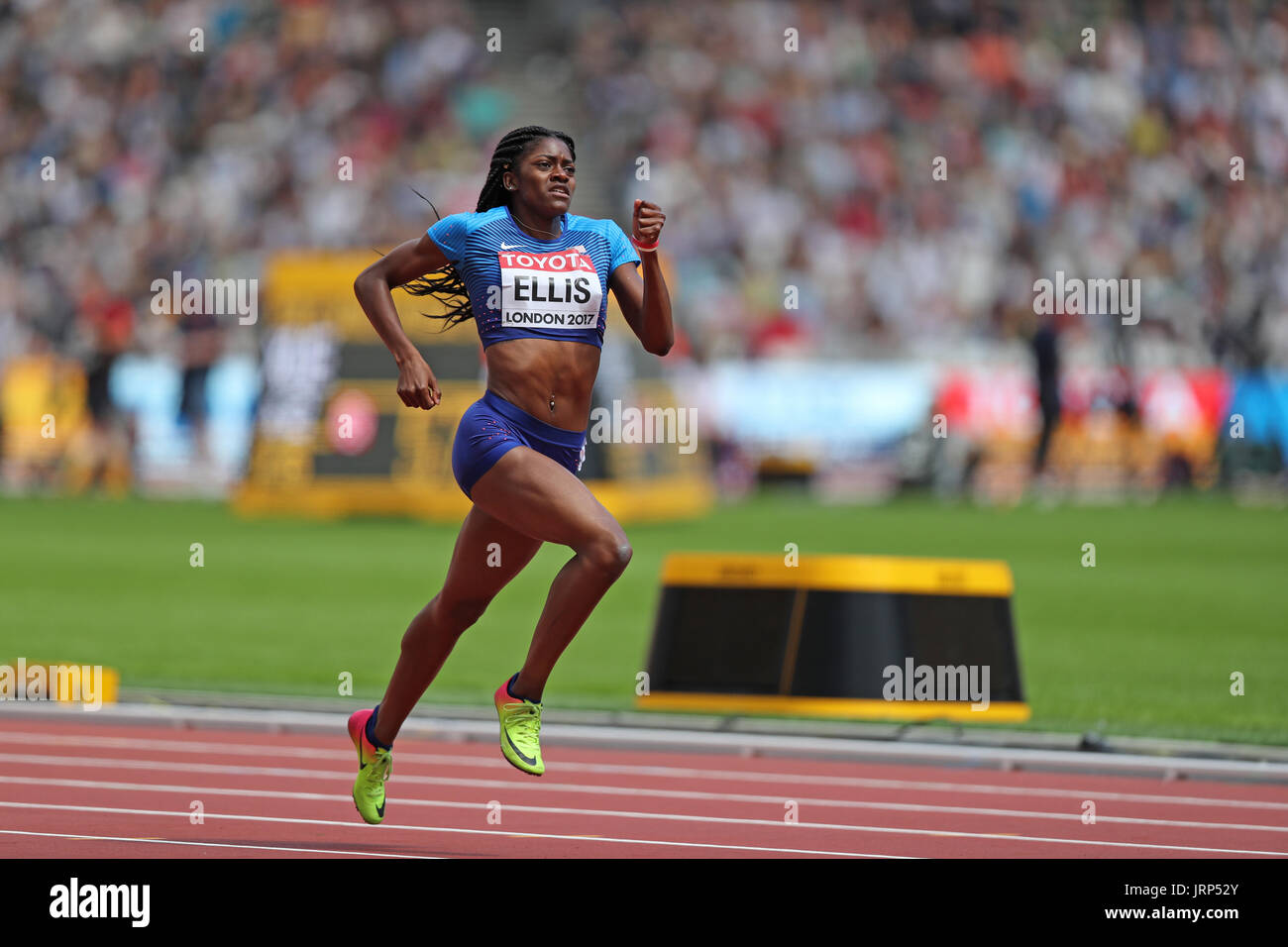 London, UK. 6th August, 2017. Kendall ELLIS representing the USA ...