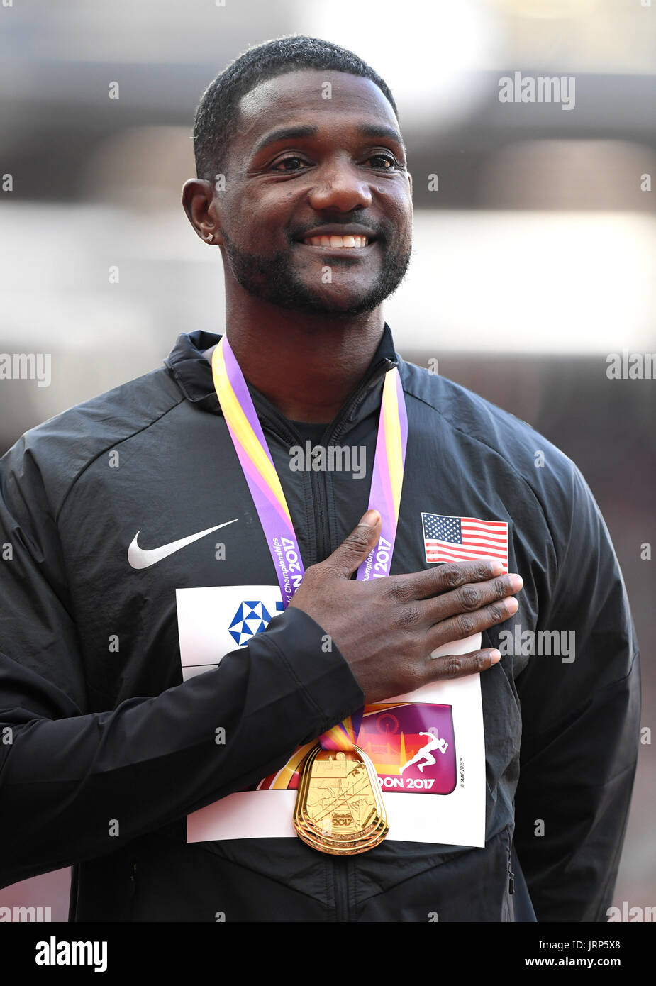 100 m justin gatlin hi-res stock photography and images - Alamy