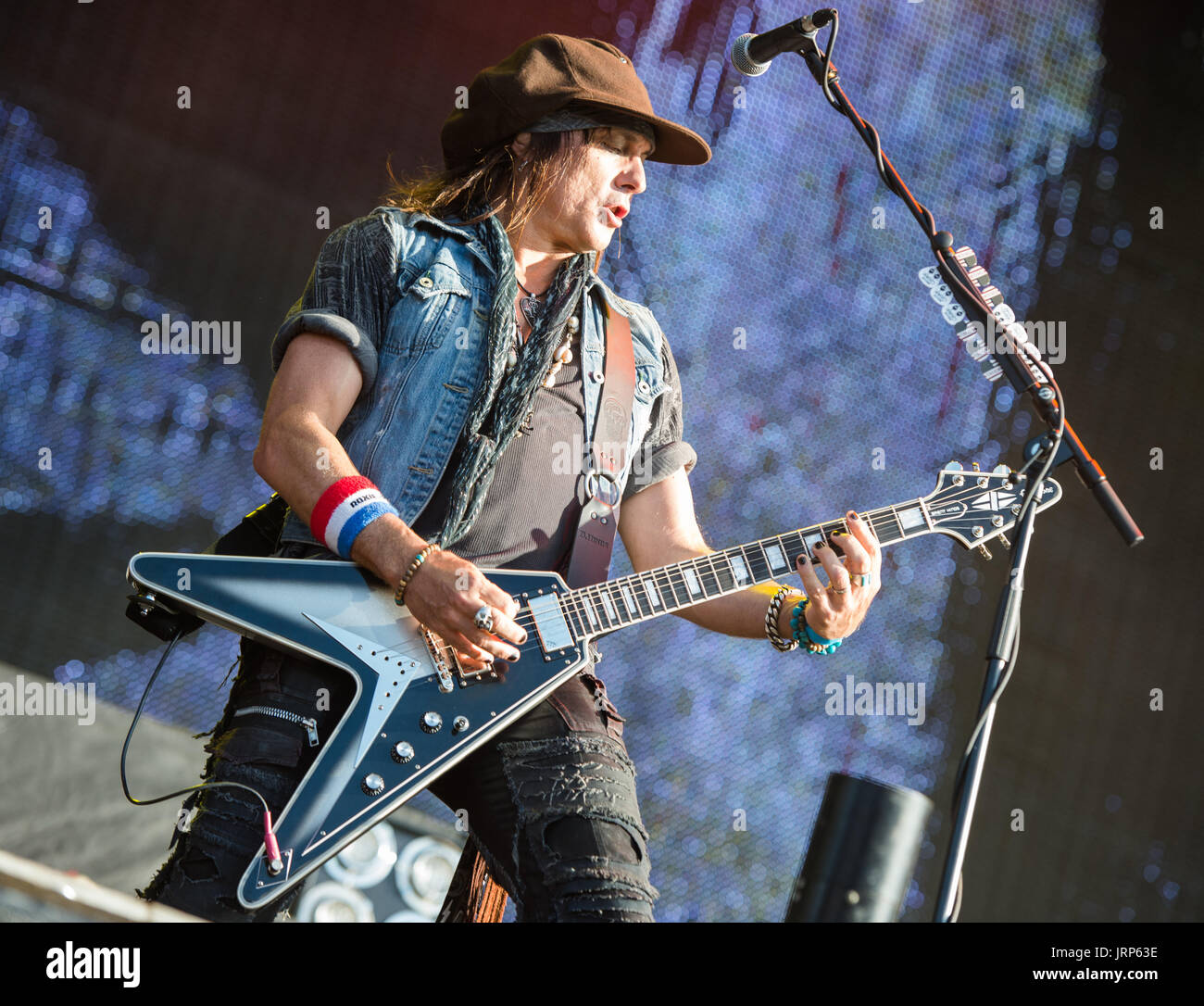 Wacken, Germany. 5th Aug, 2017. Guitarist Ryan Roxie from the US band ...